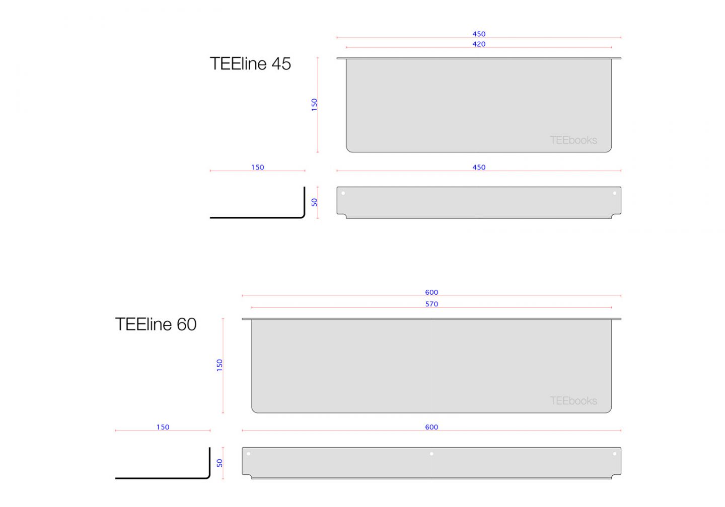 Buy the Wall shelf TEEline 17.71 inches - Set of 6