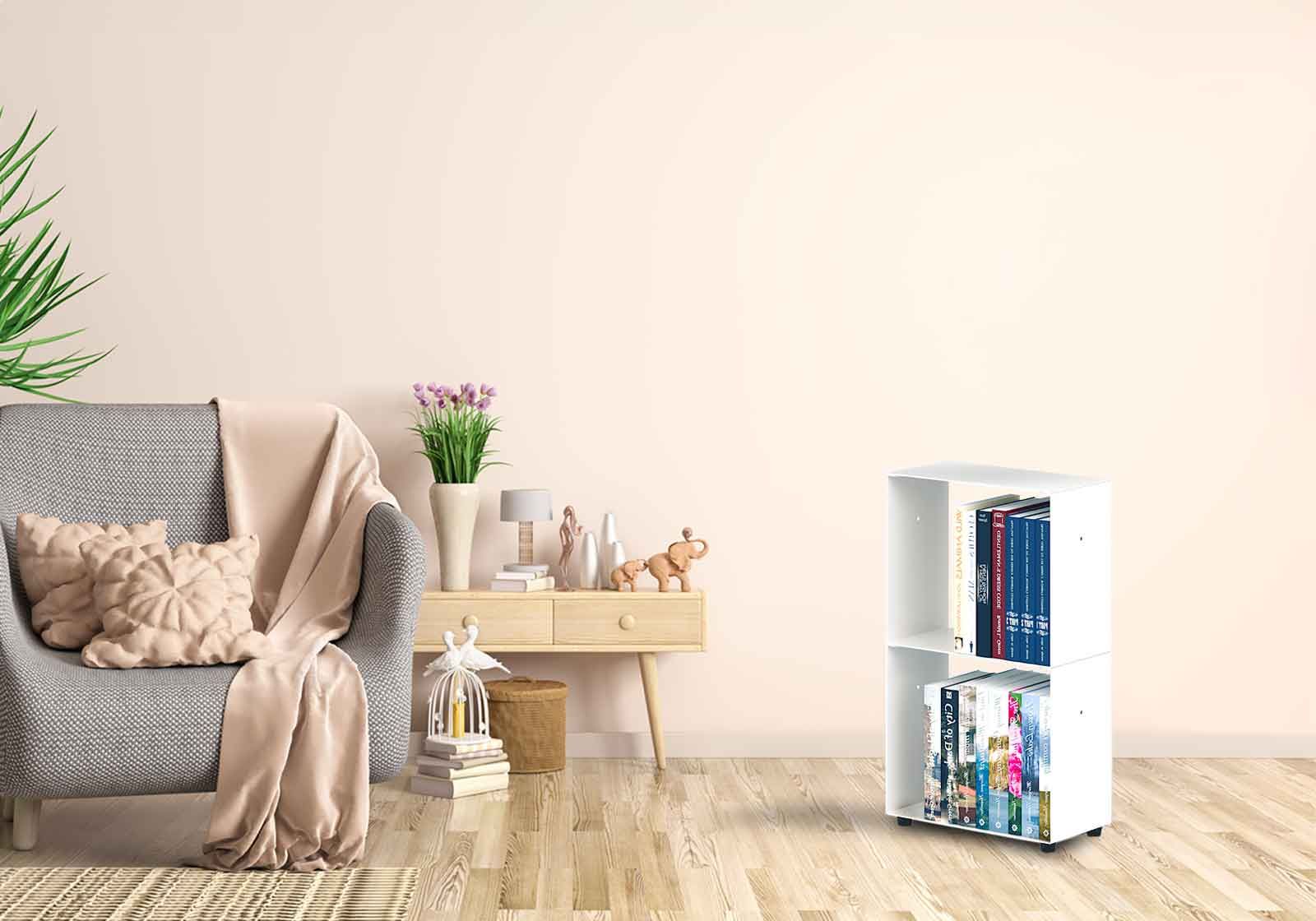 Small Bookcase W30 H50 D15 cm - 2 shelves