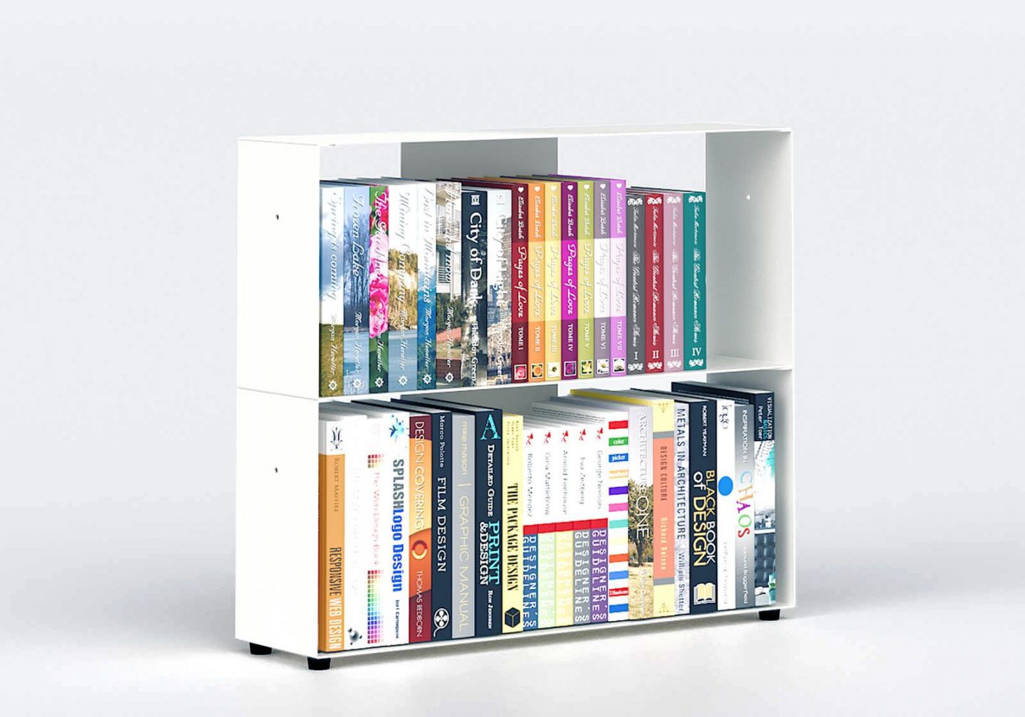 Regalsystem weiß 2 ablagen B60 H50 T15 cm