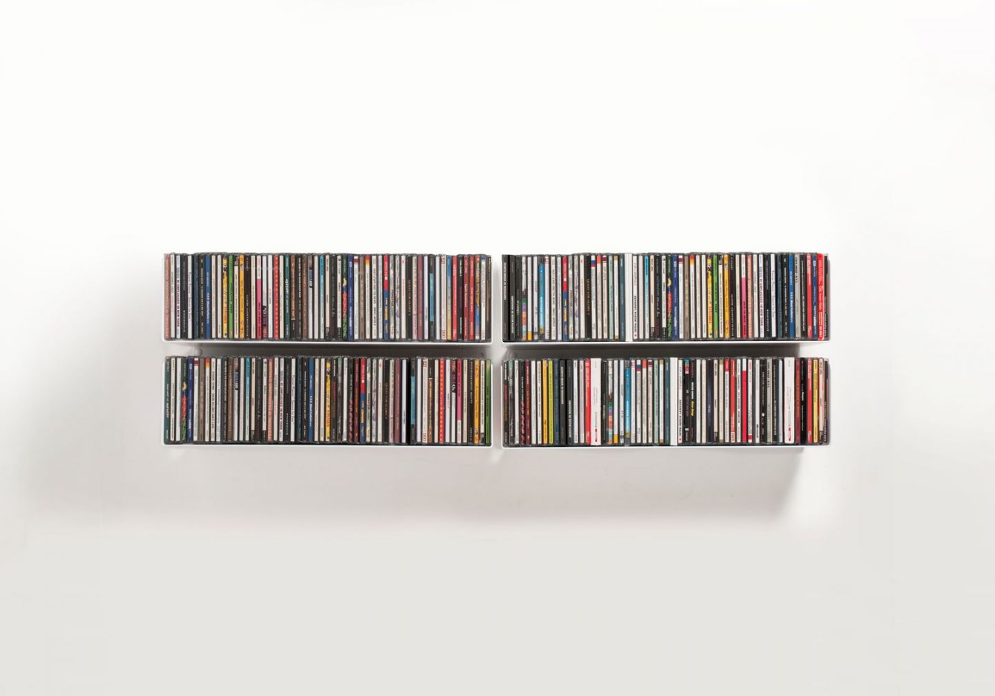 Buy CD Wall Shelf Gray 45 x 15 cm - Set of 4
