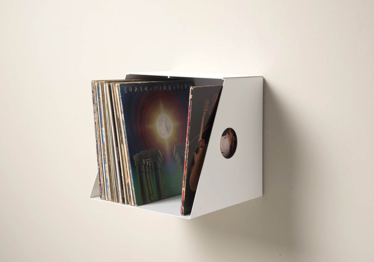 Buy Vinyl record storage box - Metal White
