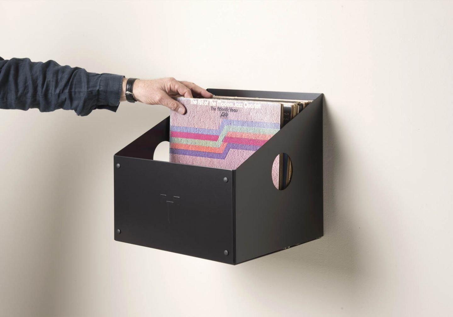 Opbergsysteem voor lp's kopen - Lp Box - Zwart Metaal