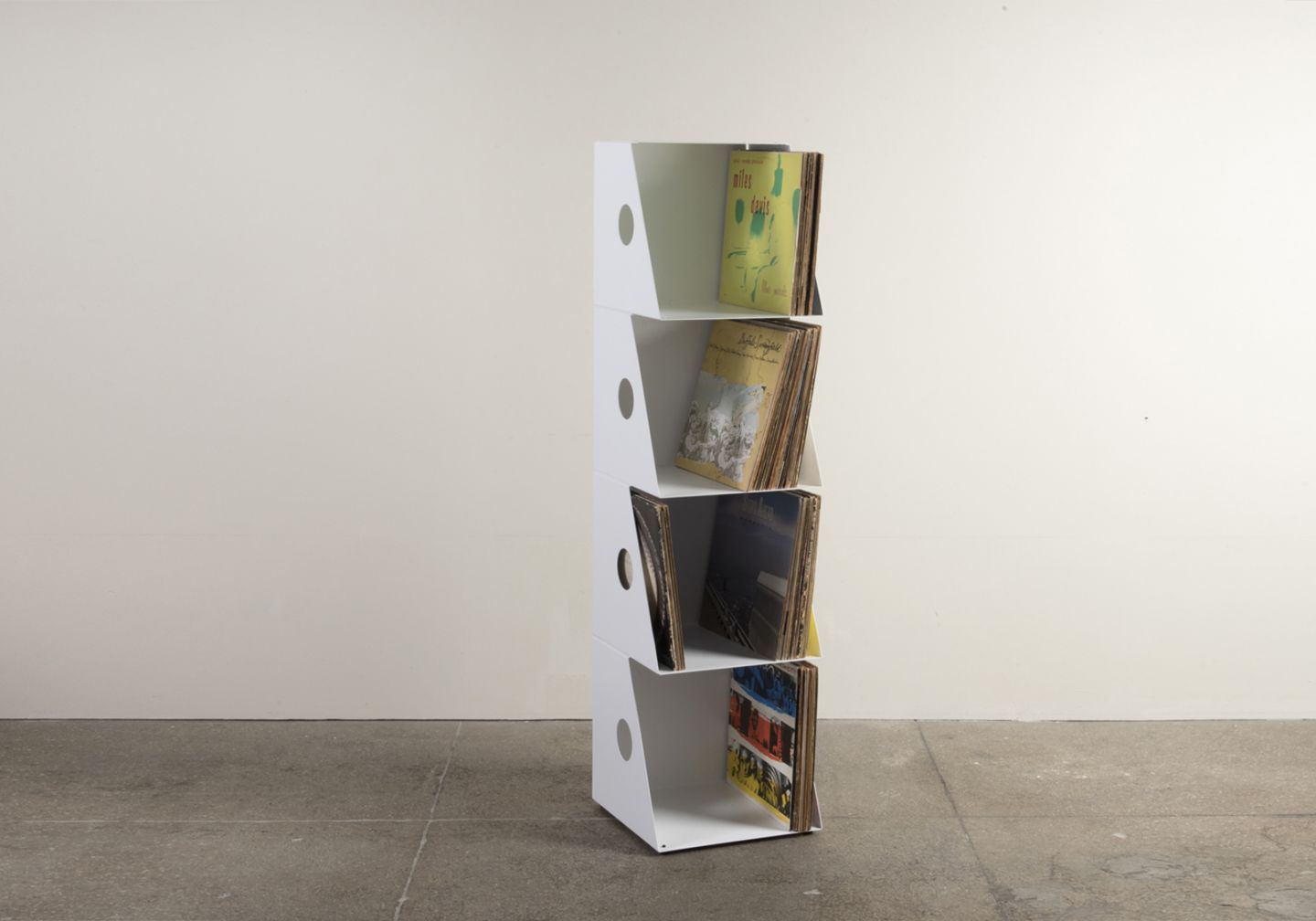 Buy Vinyl record storage - Metal White - 4 levels