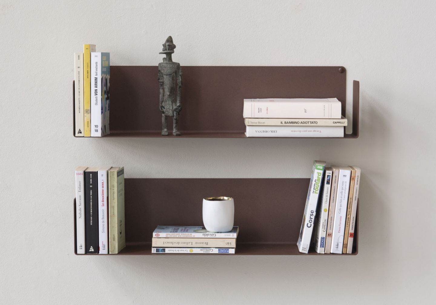 Buy Floating shelves rust colour - 60 x 15 cm - Set of 2