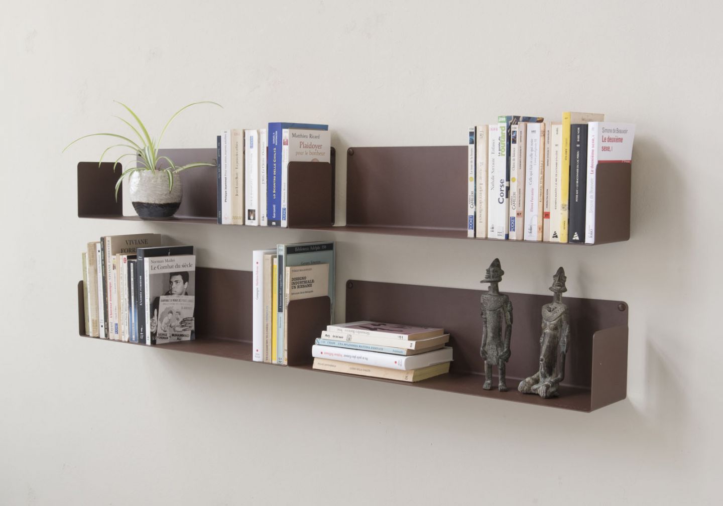 Buy Floating shelves rust colour - 45 x 15 cm - Set of 4